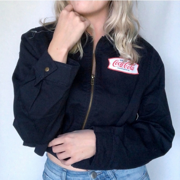 Coca Cola | Jackets & Coats | Coca Cola Cropped Zipper Jacket | Poshmark